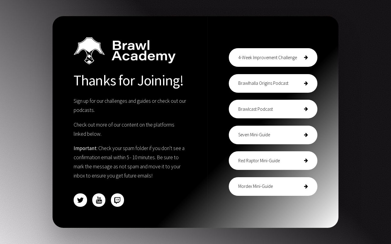 Brawl Academy - Thanks for Joining!